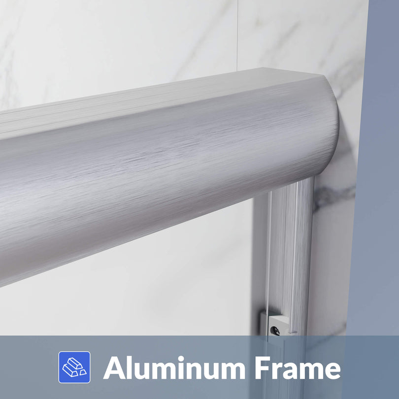 Frosted Glass Shower Door 60" x 72" Double Sliding | Brushed Nickel Finish – SUNNY SHOWER