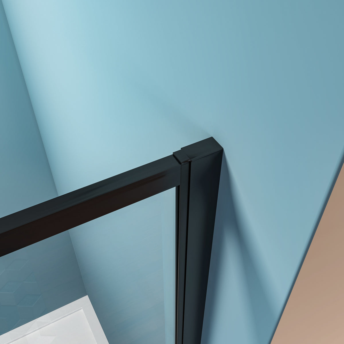 Walk-in Shower Enclosure 34 in. W x 72 in. H & 8mm Glass | Black Finish