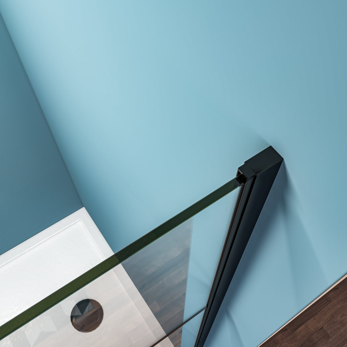 Walk-in Shower Enclosure 34 in. W x 72 in. H & 8mm Glass | Black Finish