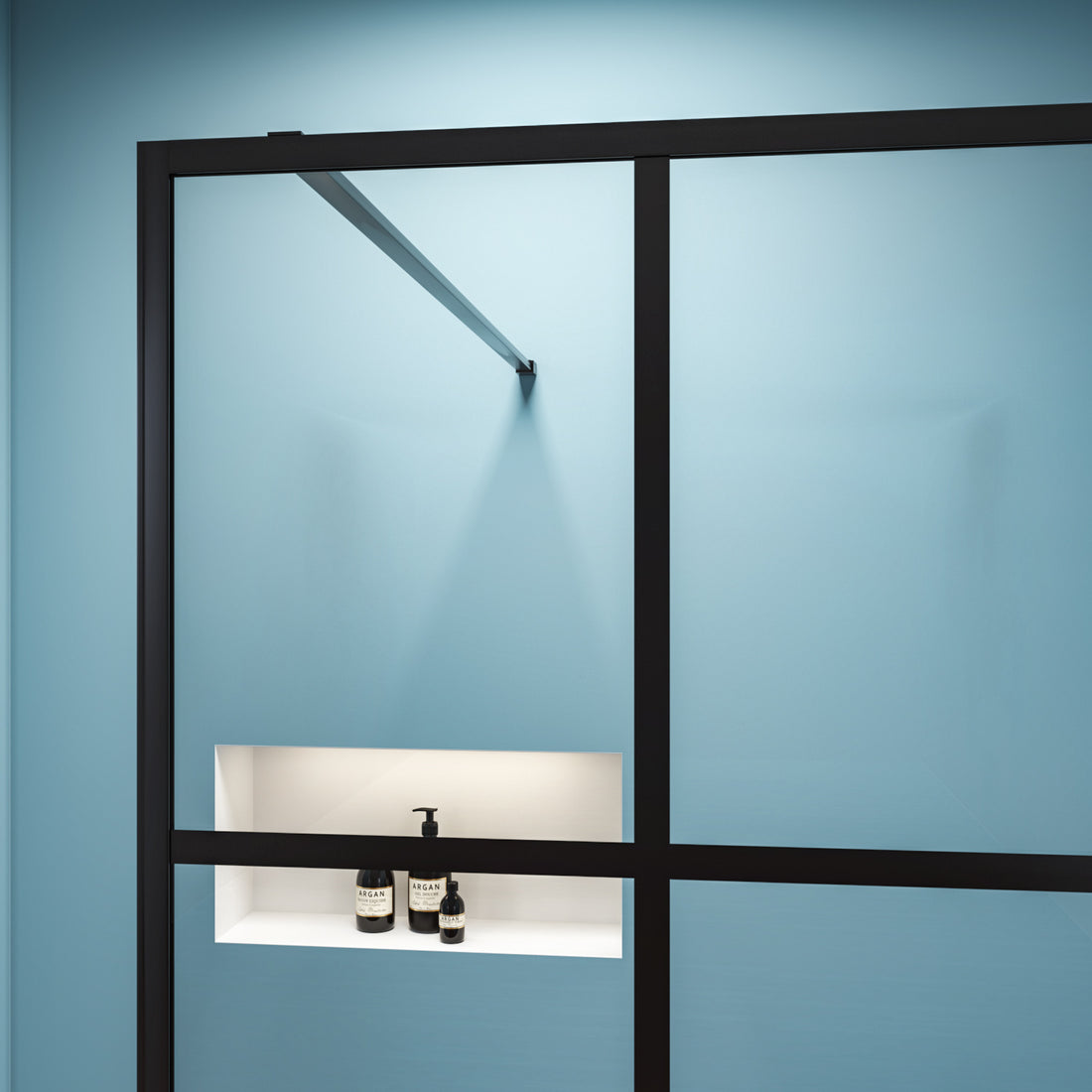 Walk-in Shower Enclosure 34 in. W x 72 in. H & 8mm Glass | Black Finish
