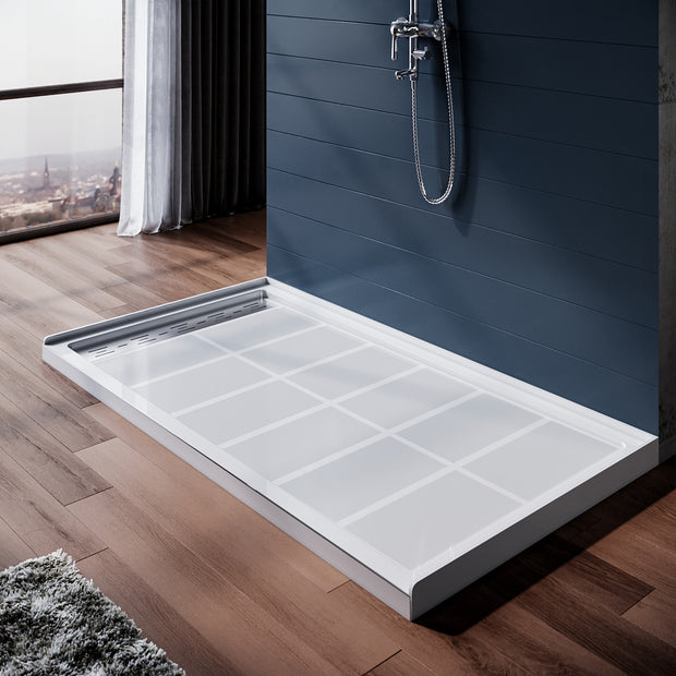 SUNNY SHOWER White Sheet Molding Compound Shower Base